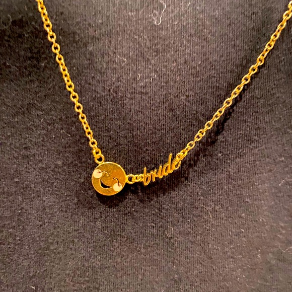 kate spade | Jewelry | Kate Spade Gold Bride Necklace With Happy Face ...